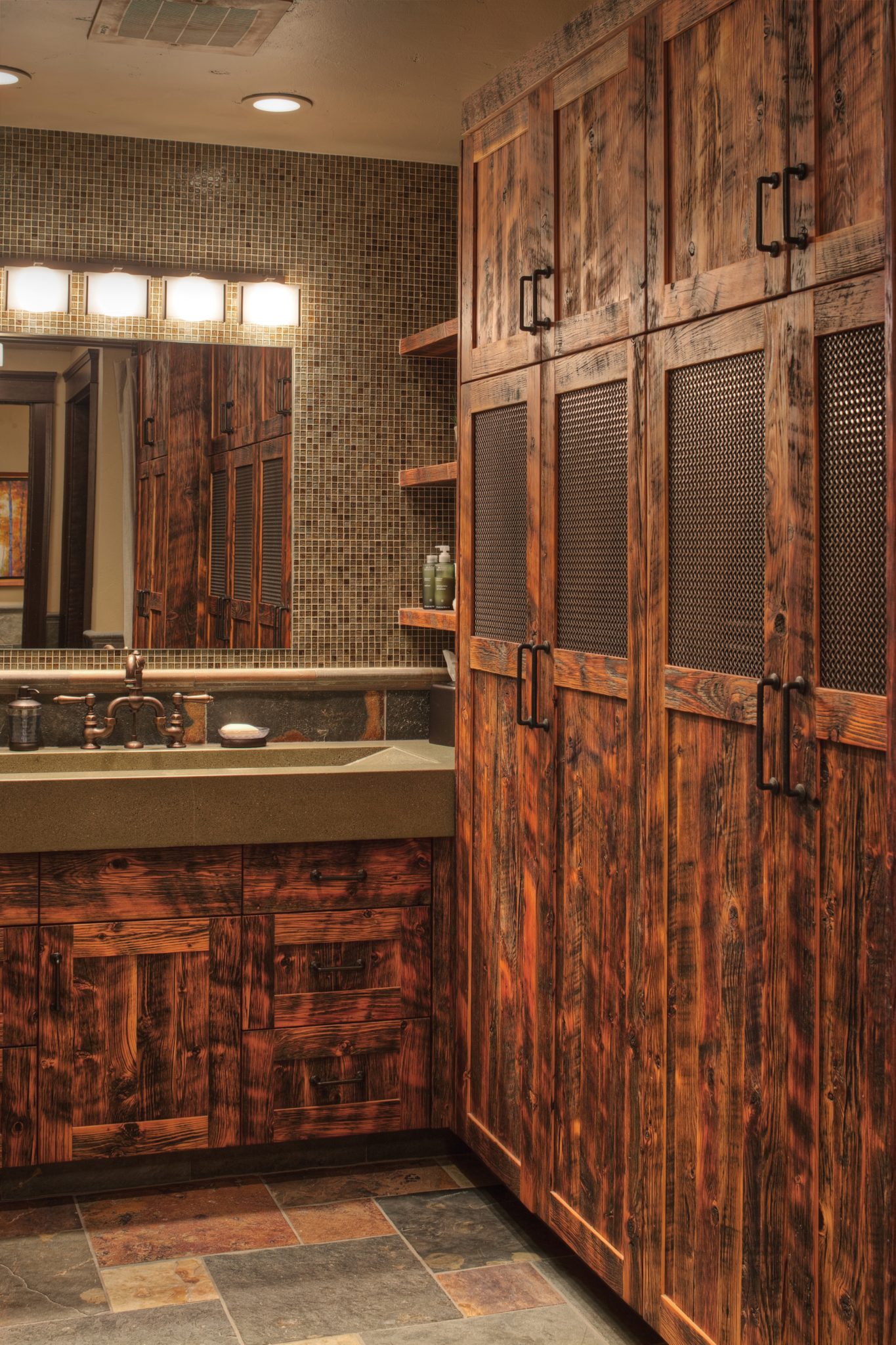 Rustic Bathroom Wood Ceiling